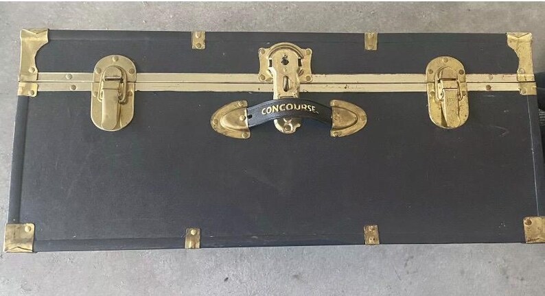 Vintage Concourse Black and Gold Trunk - Etsy