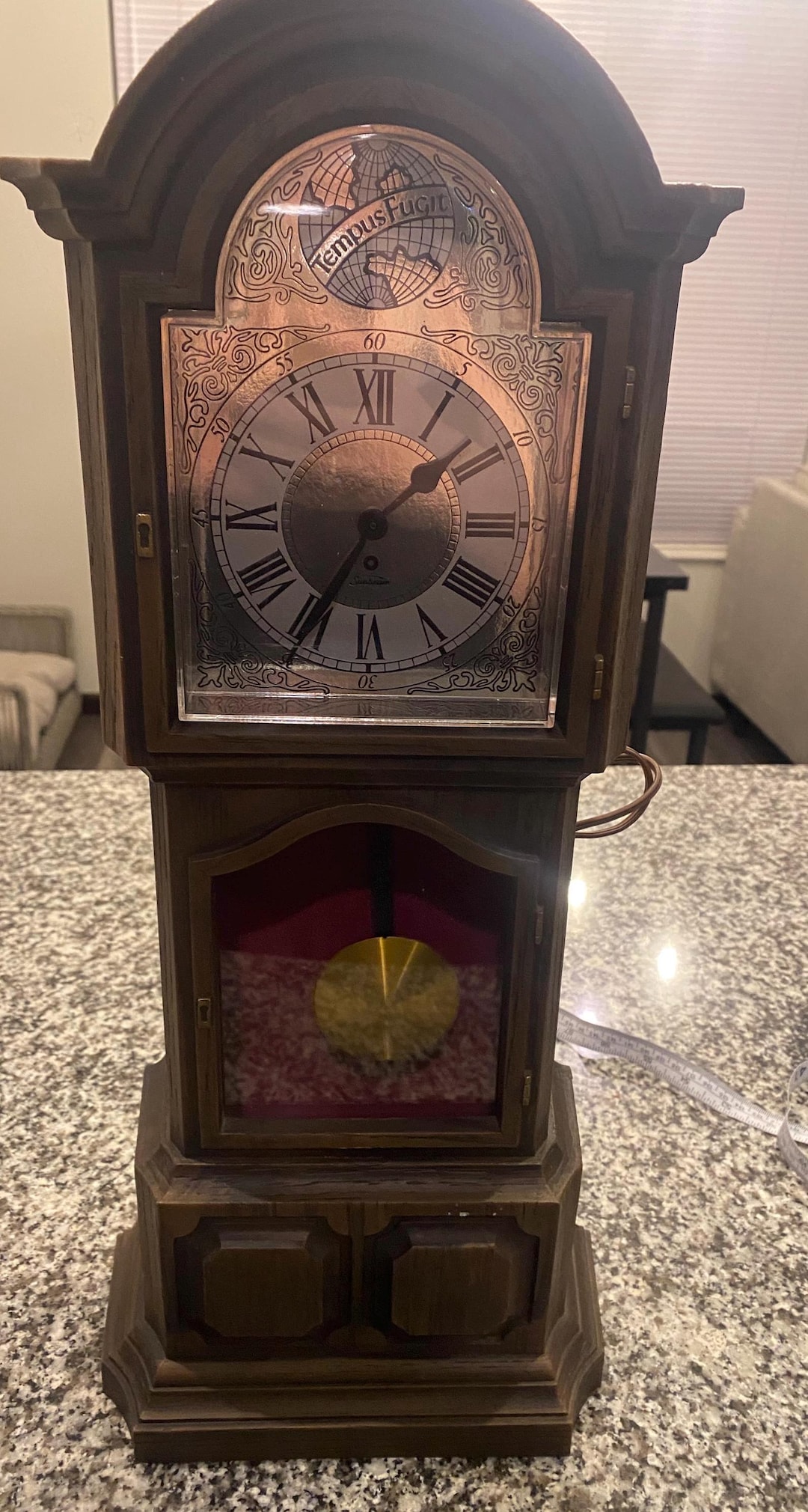 Vintage Sunbeam Tempus Fugit Electric Pendulum Mini Grandfather Clock ...