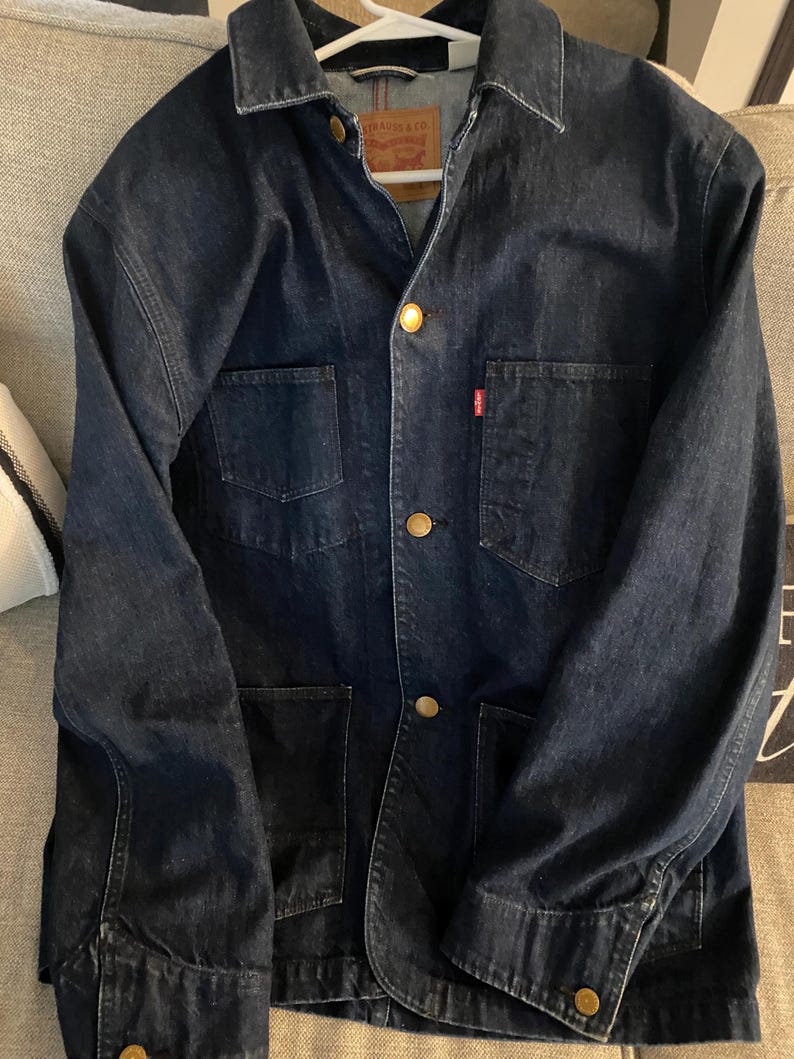 Levis Cone Mills Selvedge Denim Chore Coat Barn Jean Jacket Size Large ...