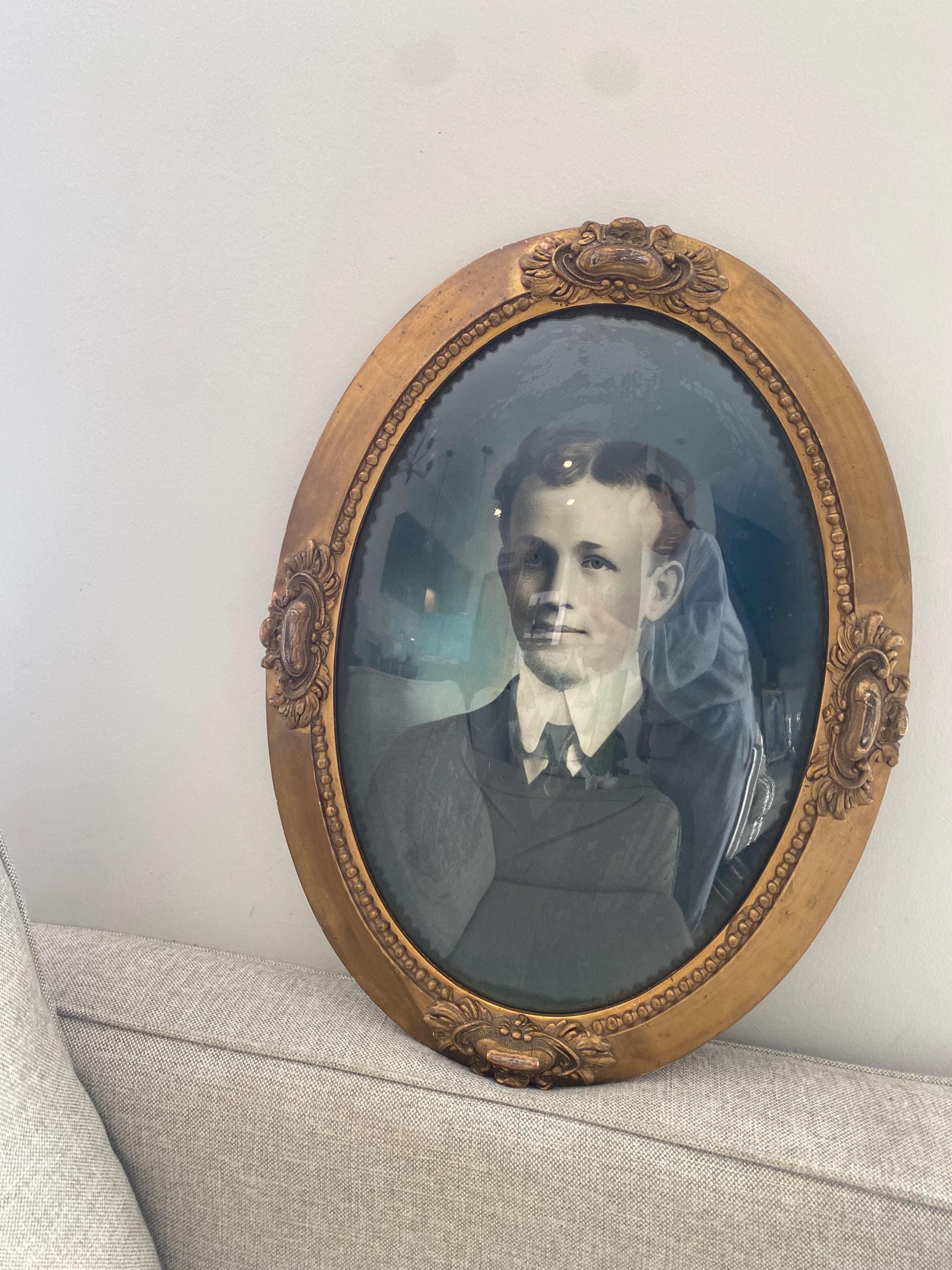 Ornate Oval Frame Convex Bubble Glass Picture - Etsy