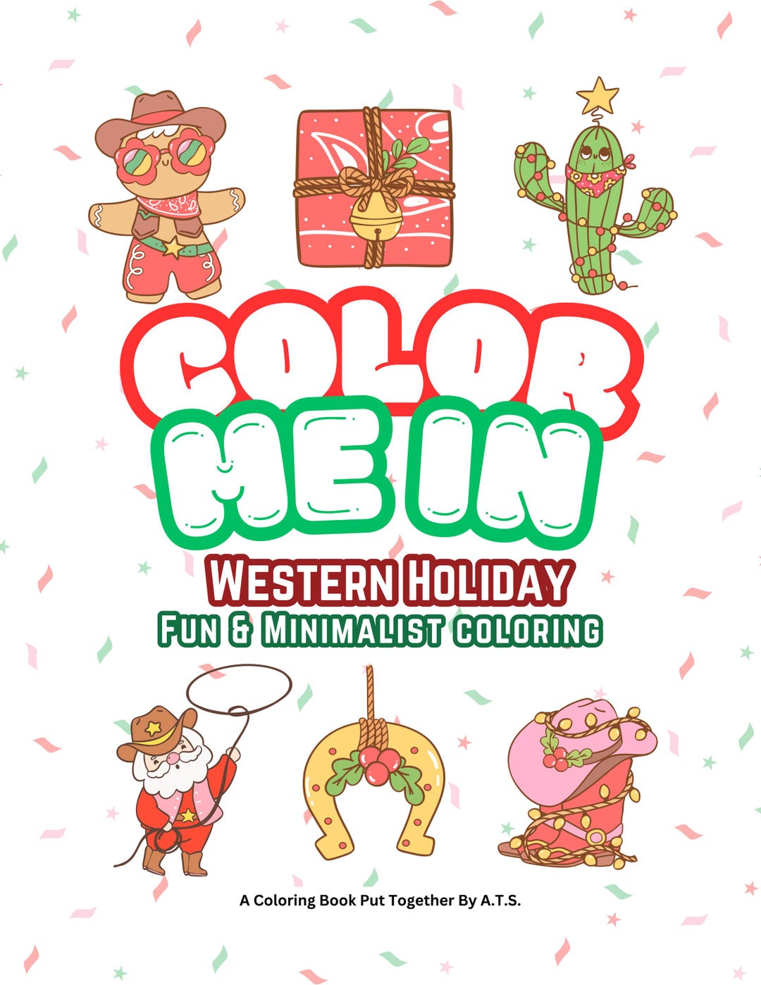 Retro Western Christmas Coloring Pages: 30 Holiday Images (digital ...