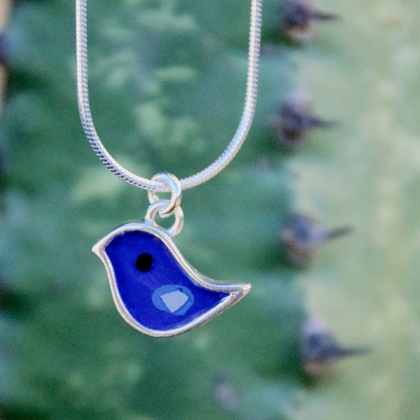 Blue Bird Necklace - Etsy