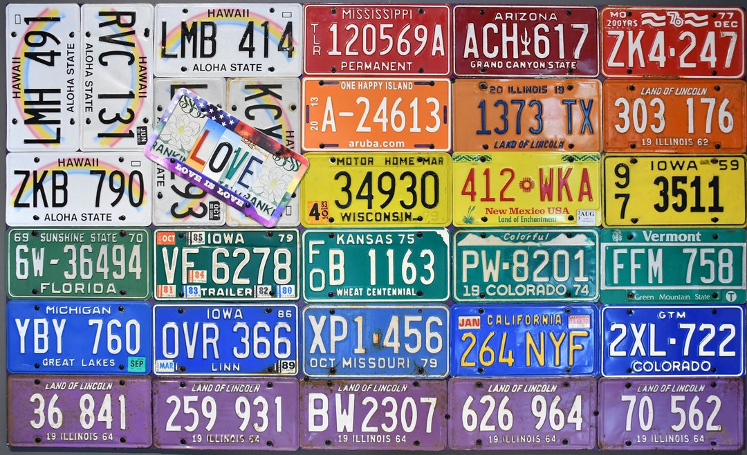 License Plate Art Recycled Art Pride Flag Wall Hanging Original Art ...