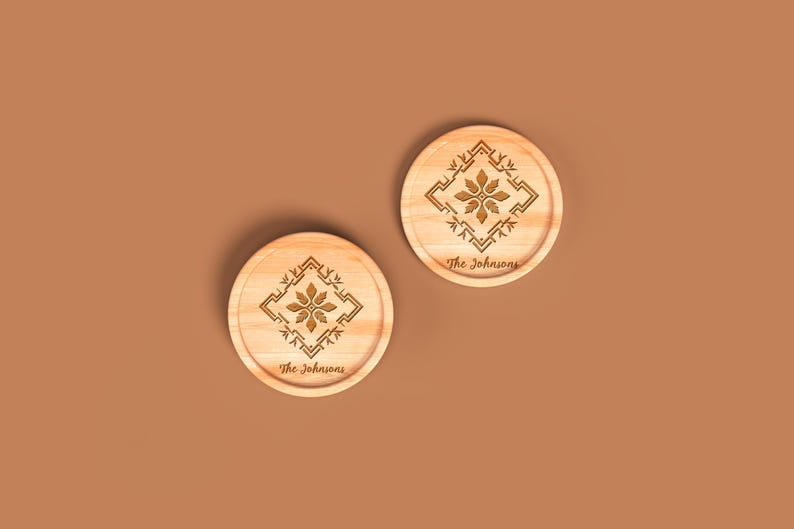 Custom Bamboo Coasters, Personalized Engraved Coasters Set, Wedding ...
