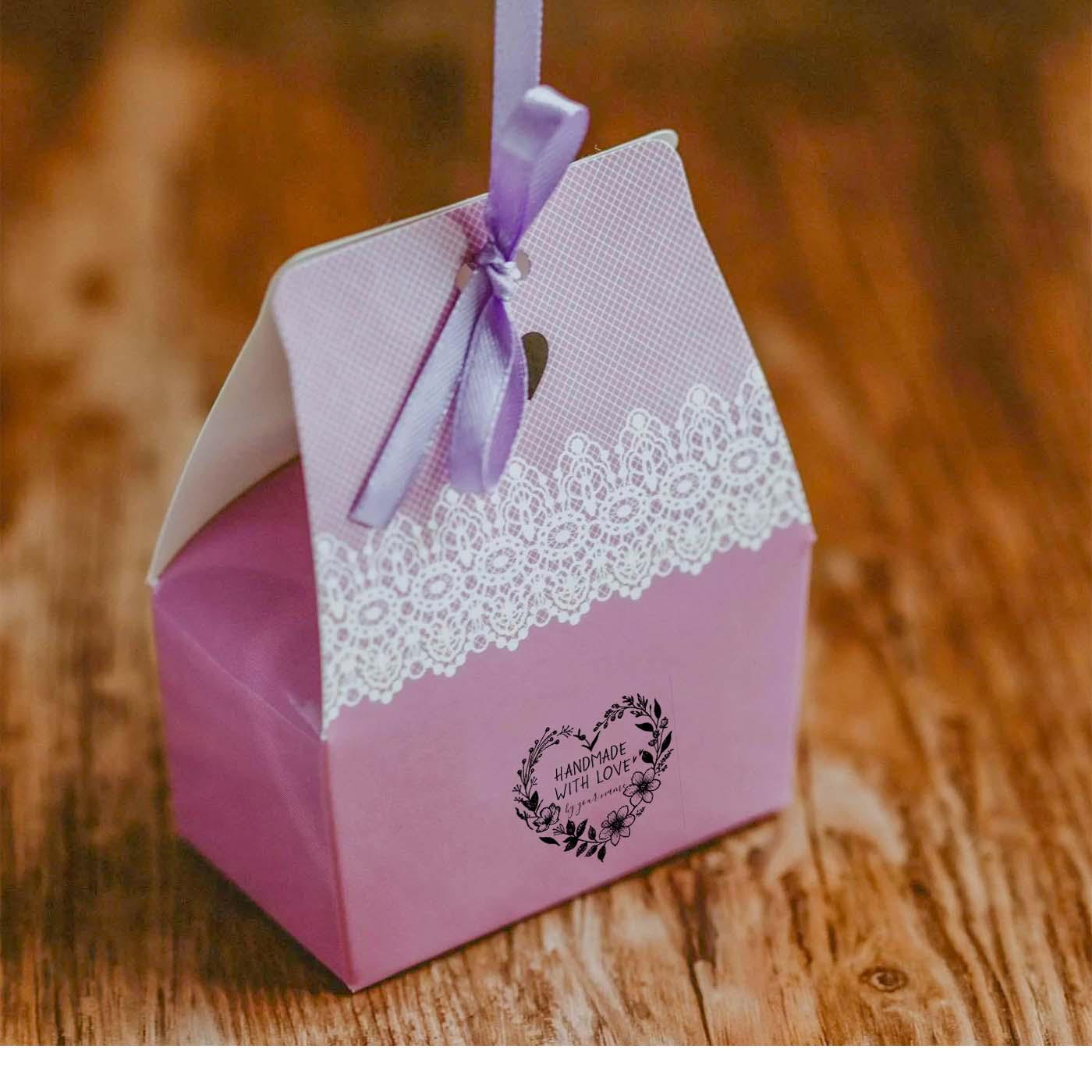 Personalized "handmade With Love" Stamp – Floral Heart Design for ...