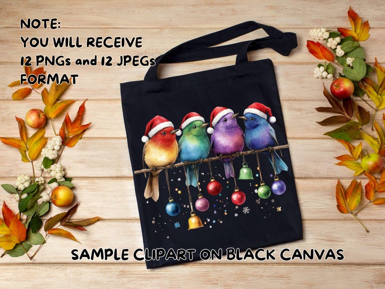 Christmas Birds Clipart PNG Bundle, Commercial Use,watercolor Winter ...