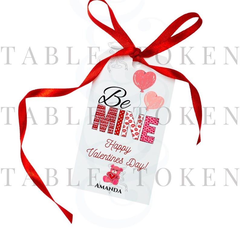 Editable Be Mine Valentines Day Treat Tag, Sweet Treat Tags, Printable ...