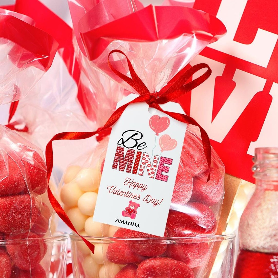 Editable Be Mine Valentines Day Treat Tag, Sweet Treat Tags, Printable ...