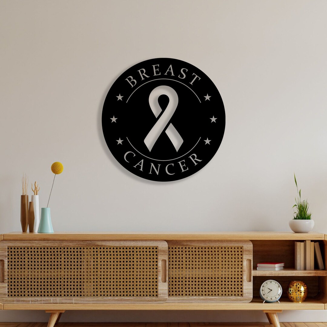 Cancer Metal Wall Art, Minimalist Line Art, Inspirational Metal Wall ...