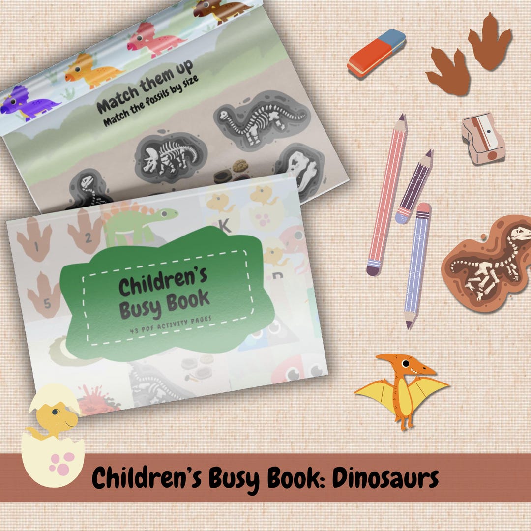 Dinosaur Busy Book Printable, Montessori Busy Book, Printable Quiet ...