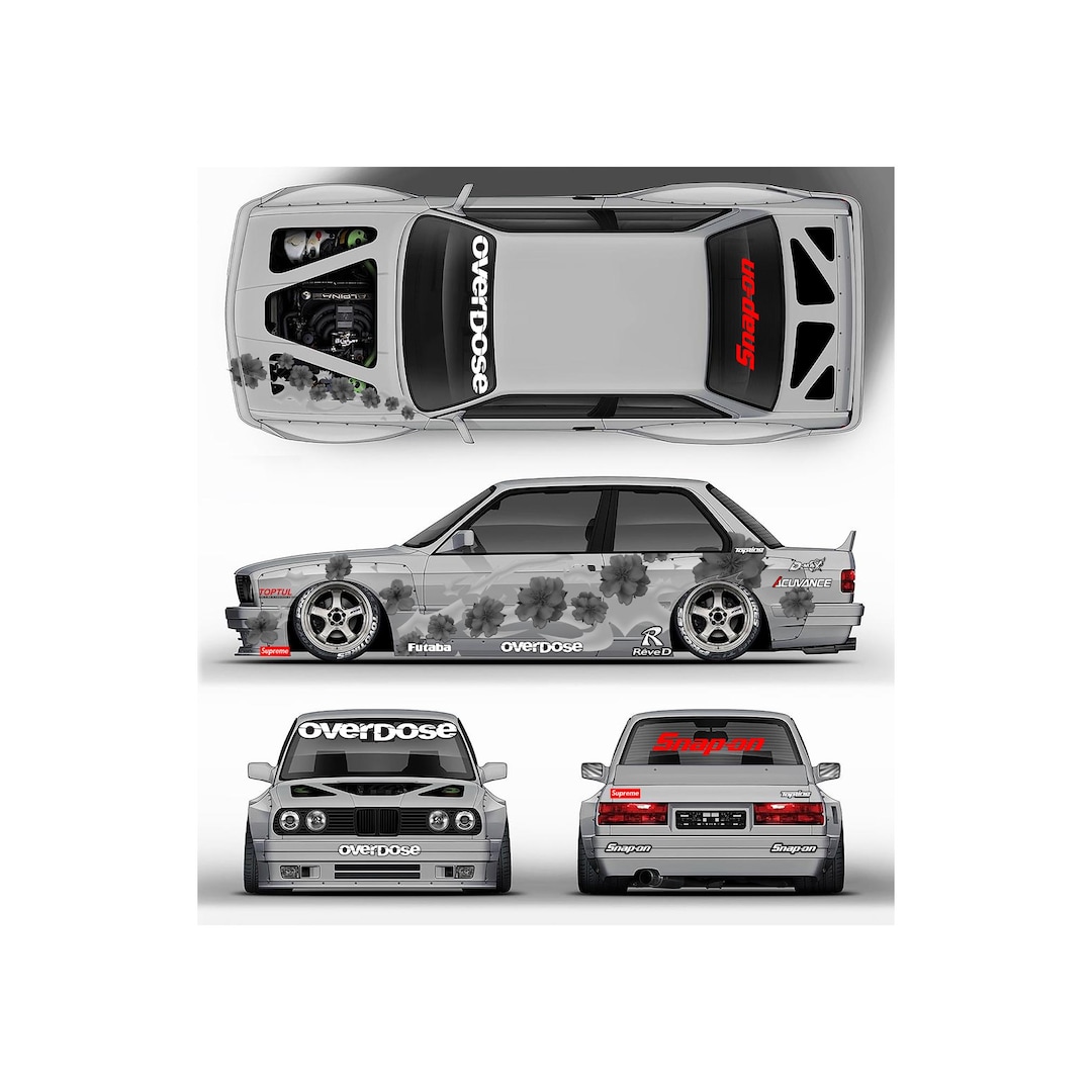 1:10 Pre-cut 3D Decals Sakura Grey Livery Set for RC Car, Drift Car ...