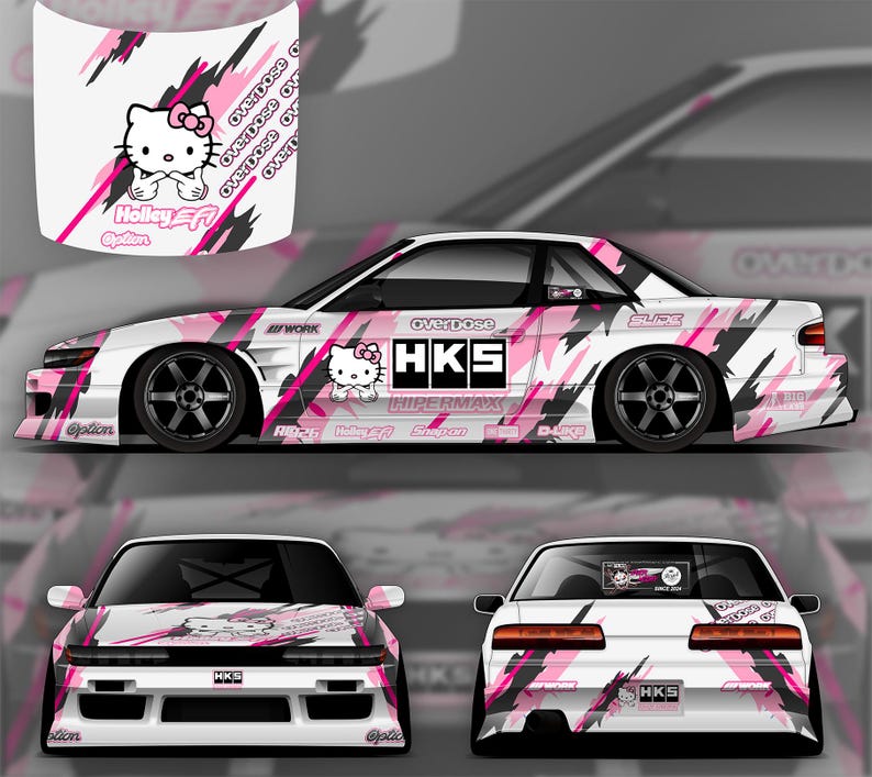 Pre-cut Decals 1/10 Scale Drift/touring Hello Kitty RC Livery - Etsy