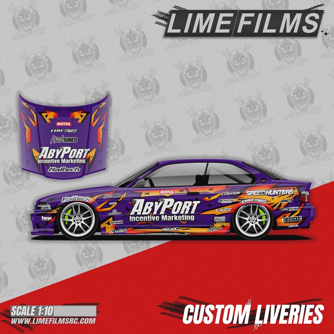 JDM RC Car Decals 1/10 Pre‑cut Drift Livery Stickers Matte Vinyl +100 ...