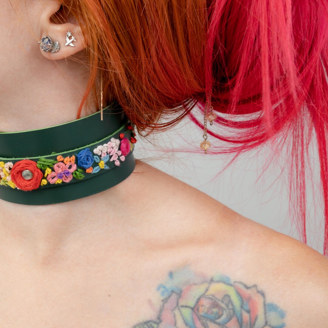 Sub Collar | Original Exclusive Handmade Embroidery | Luxury BDSM ...
