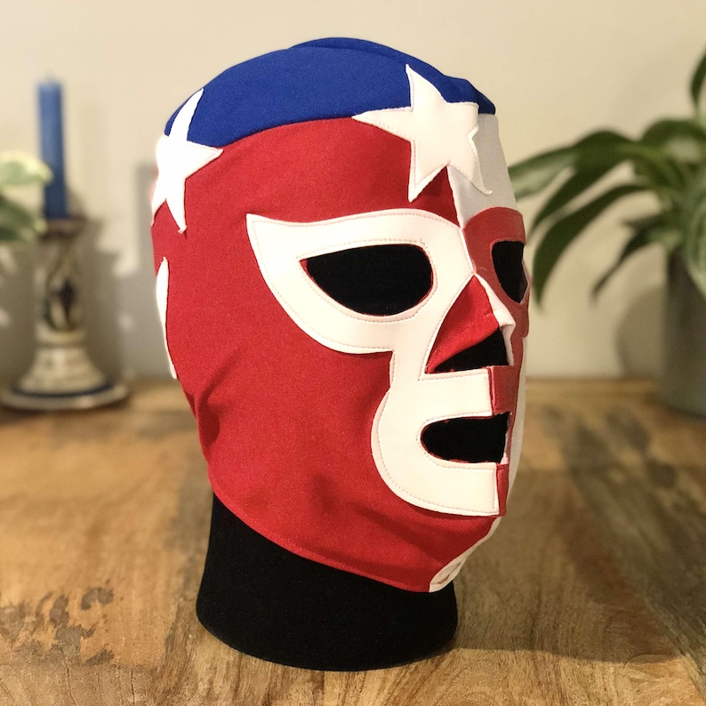 Red White and Blue USA Mexican Wrestling Mask | Lucha Libre - Etsy