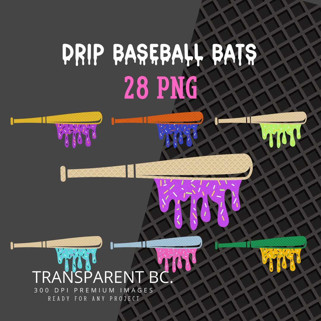 Drip Baseball Bats Png,baseball Bat,baseball Ice Cream Drip Png,drippy ...