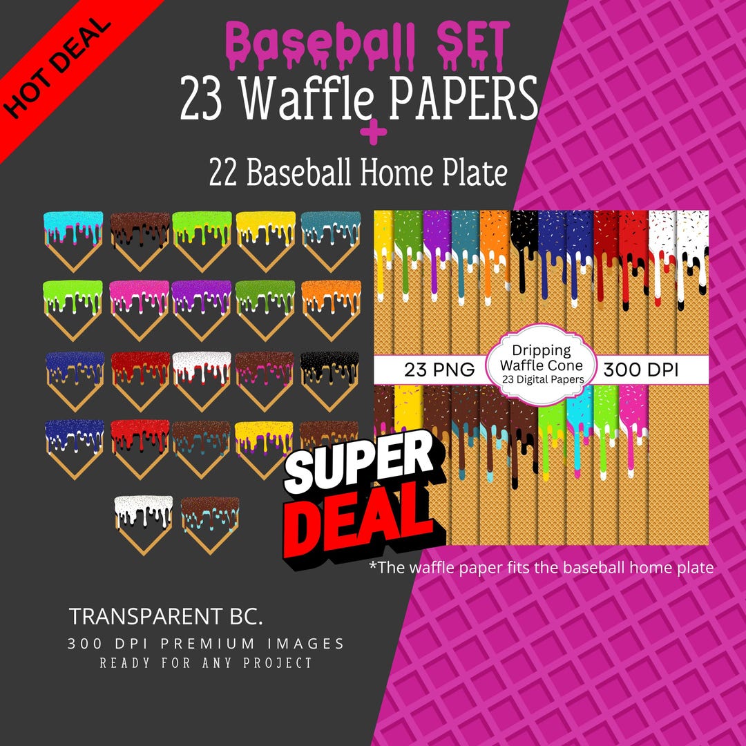 Waffle Home Plate, Drip Baseball Plate Png,baseball Home,baseball Ice ...