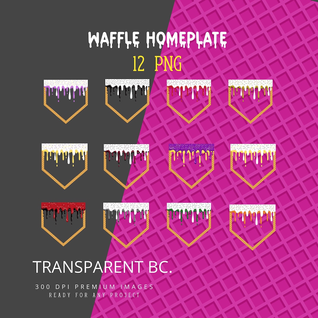Waffle Home Plate, Drip Baseball Plate Png,baseball Home,baseball Ice ...
