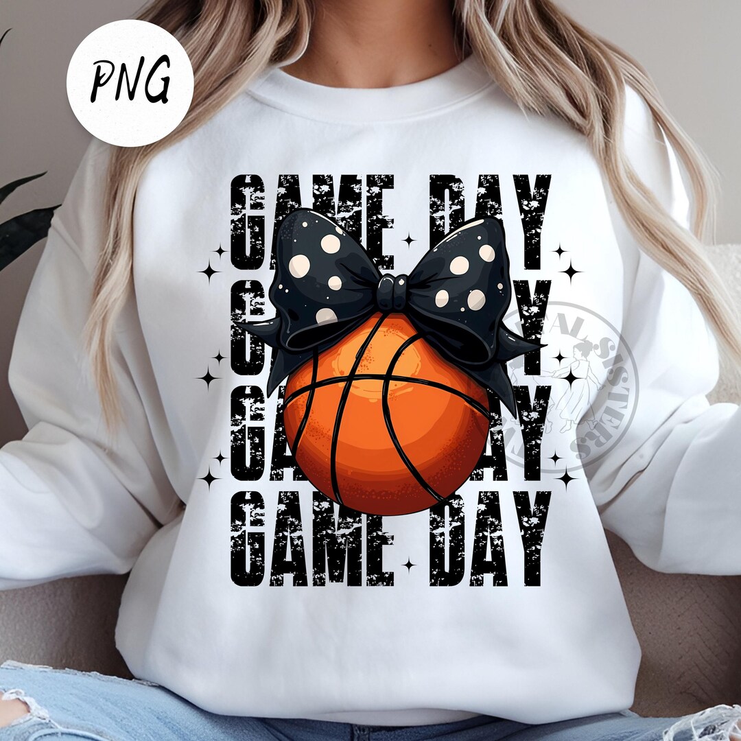 Basketball Png,basketball Bow Png, Basketball Game Day Png,game Day ...
