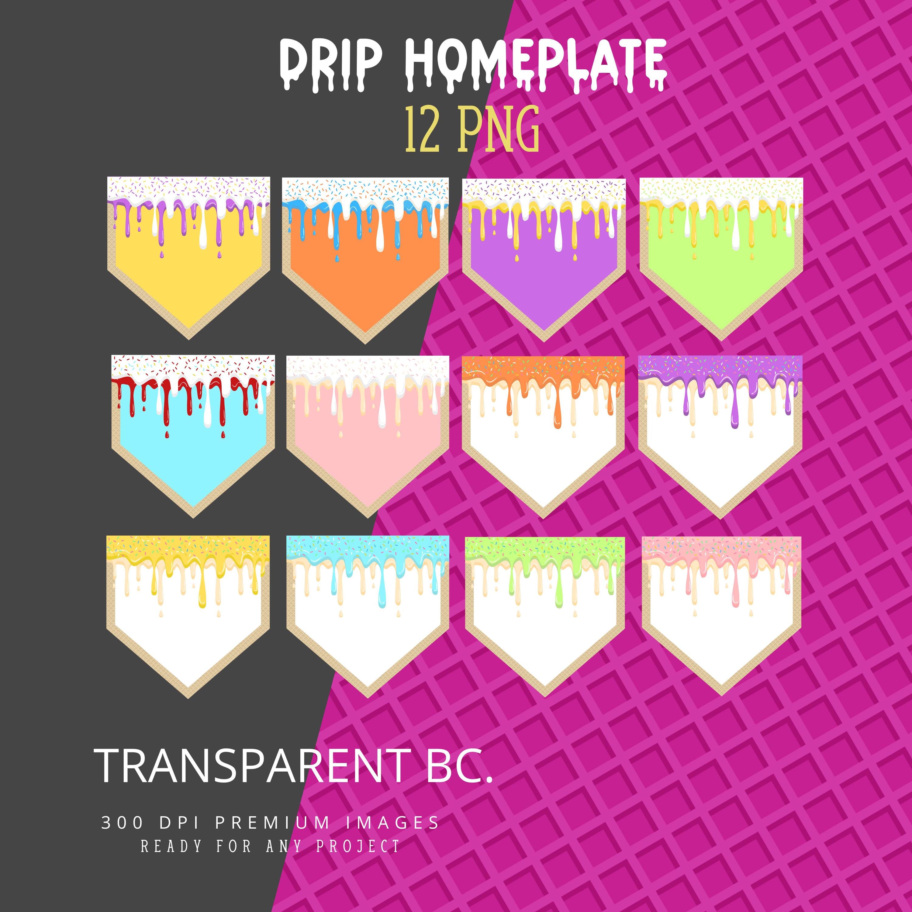 Waffle Home Plate, Drip Baseball Plate Png,baseball Home,baseball Ice ...