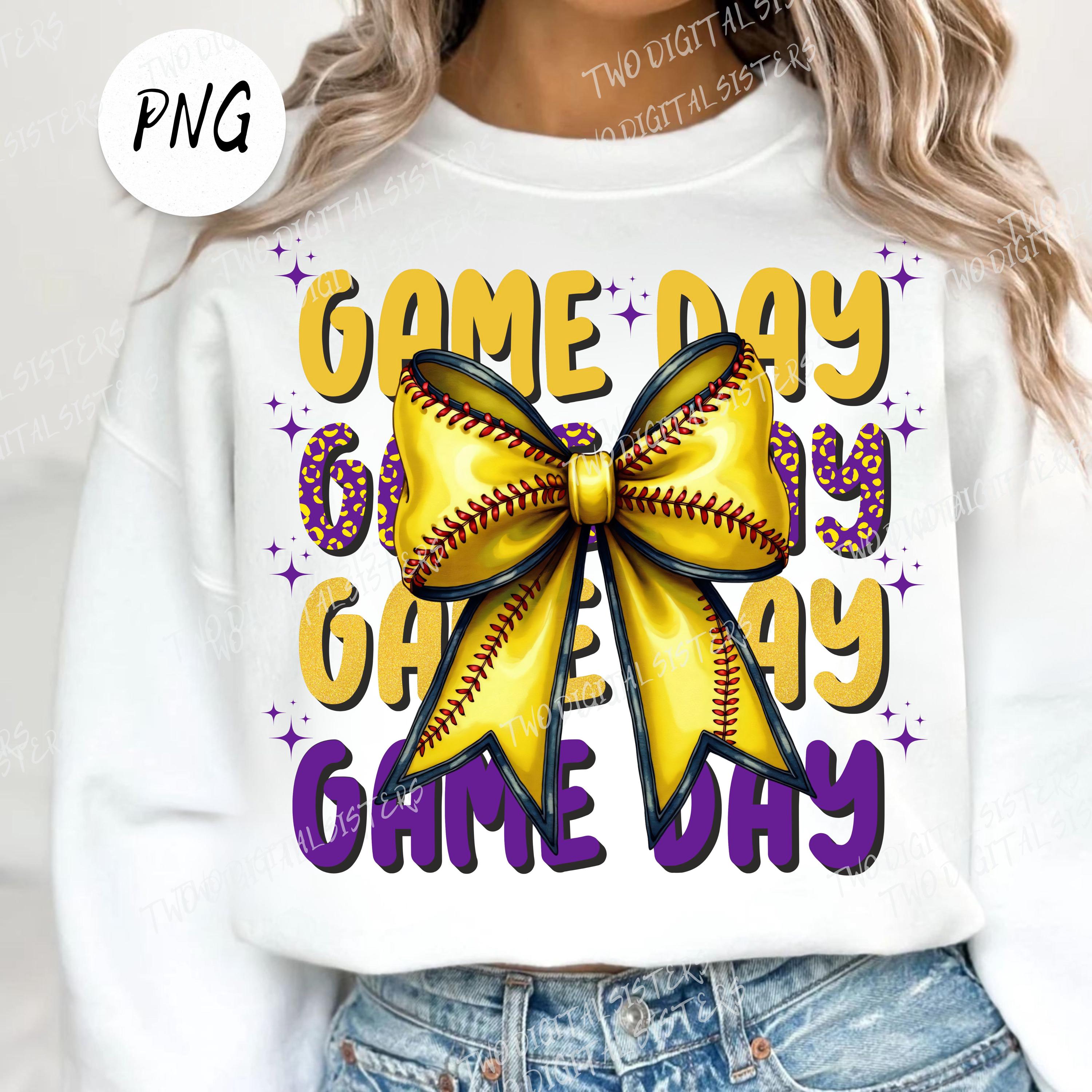 Custom.game Day Bow Softball Png,bow Basetball Png,coquette Bow ...