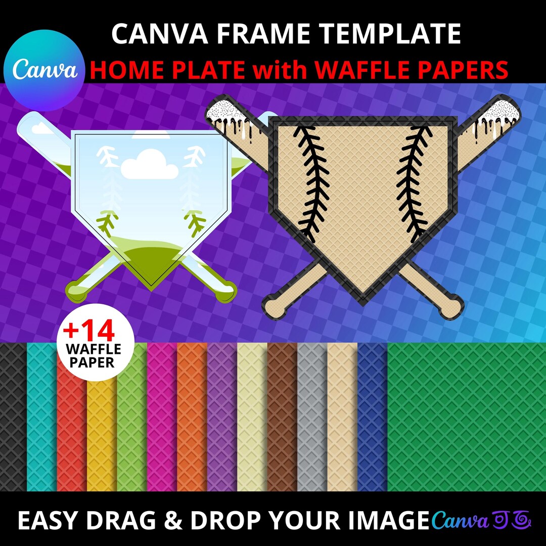 Canva Baseball,baseball Canva Frames Template , Game Day, Baseball Home ...