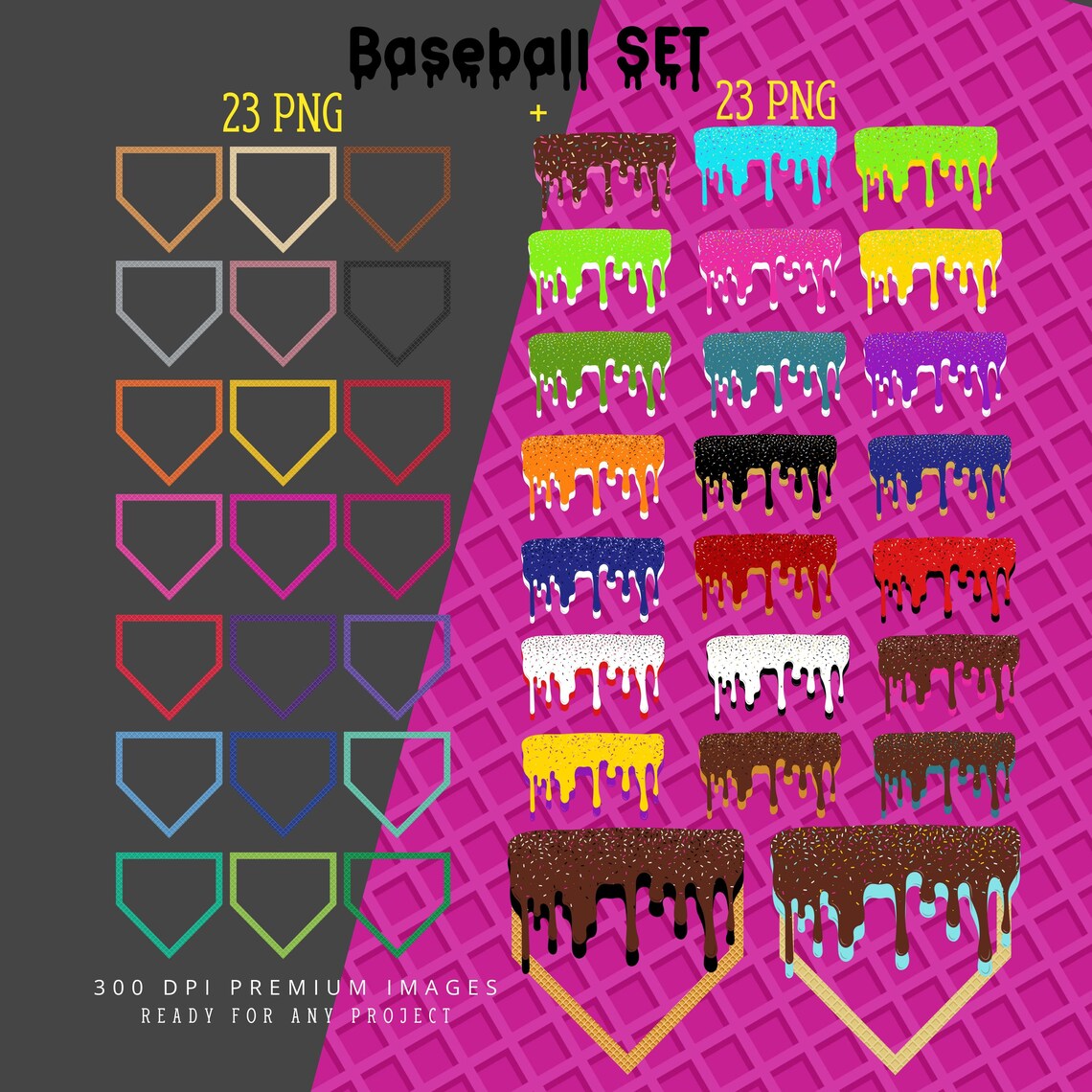 Waffle Home Plate, Drip Baseball Plate Png,baseball Home,baseball Ice ...