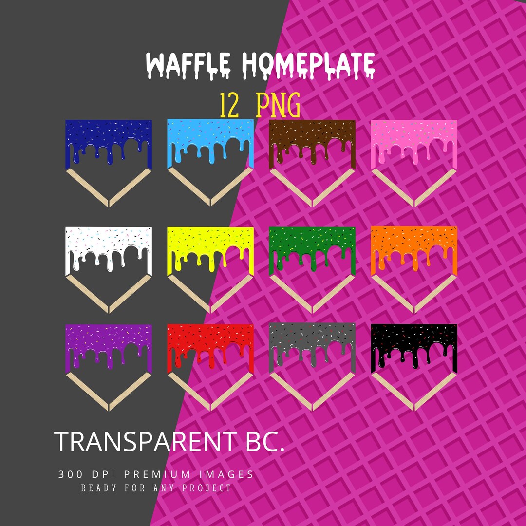 Waffle Home Plate, Drip Baseball Plate Png,baseball Home,baseball Ice ...