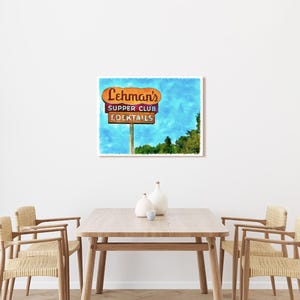 Lehman's Supper Club Vintage Cocktail Sign Poster - Retro Roadside Art ...