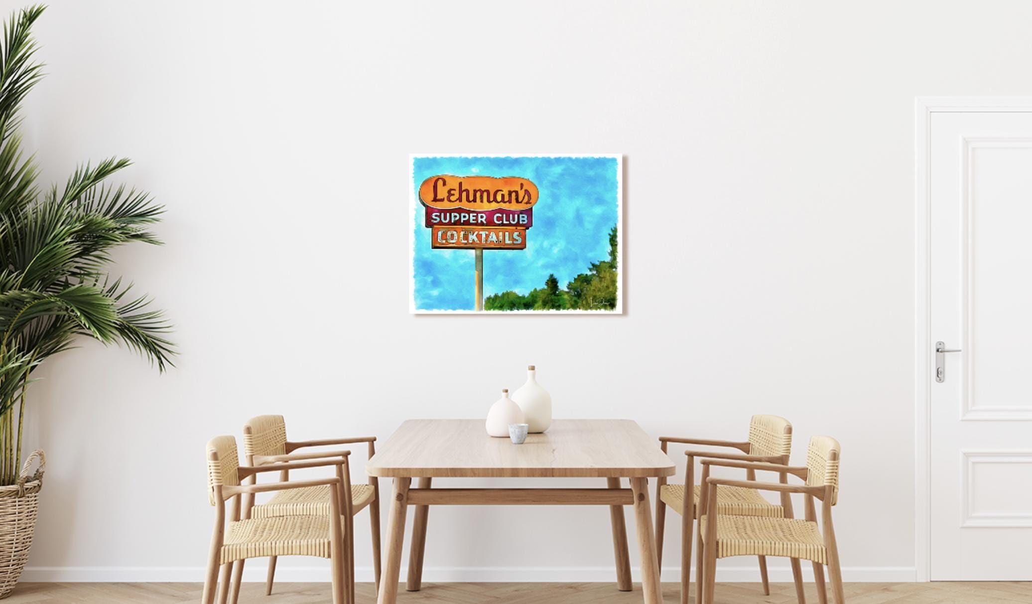 Lehman's Supper Club Vintage Cocktail Sign Poster - Retro Roadside Art ...