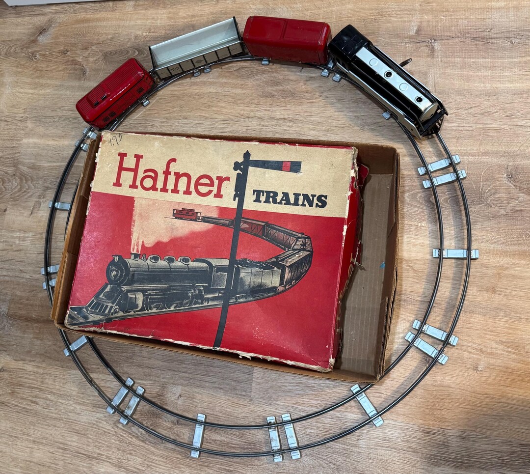 Vintage, Winding, and Running Hafner Train Set in Original Box- Rare ...