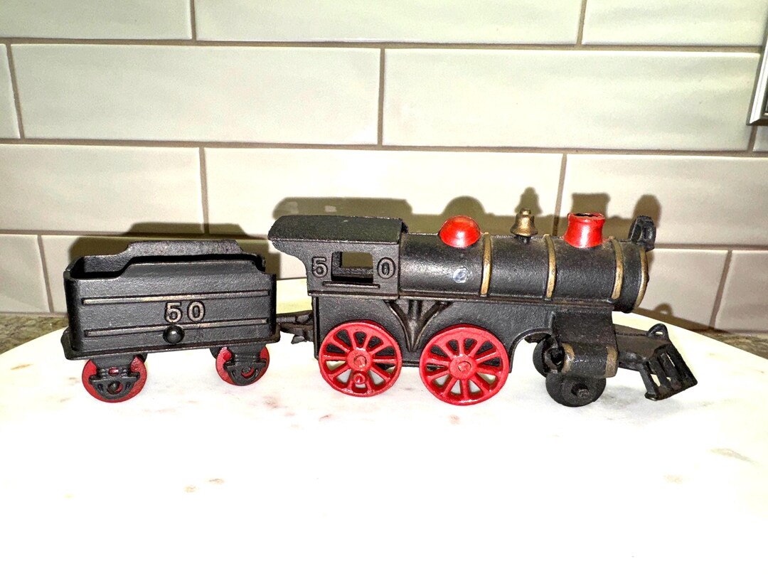 Great Shape Vintage Cast-iron Toy Train Steam Locomotive Engine ...