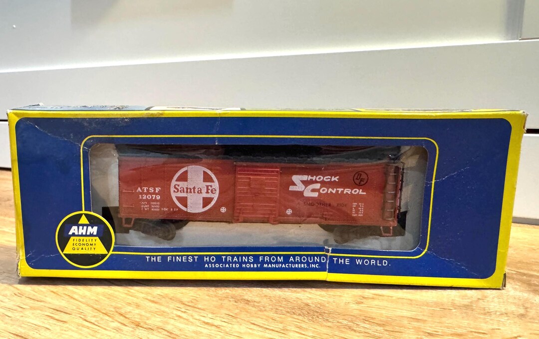 Vintage AHM HO Scale Santa Fe Boxcar Train Car W/ Original Box - Etsy