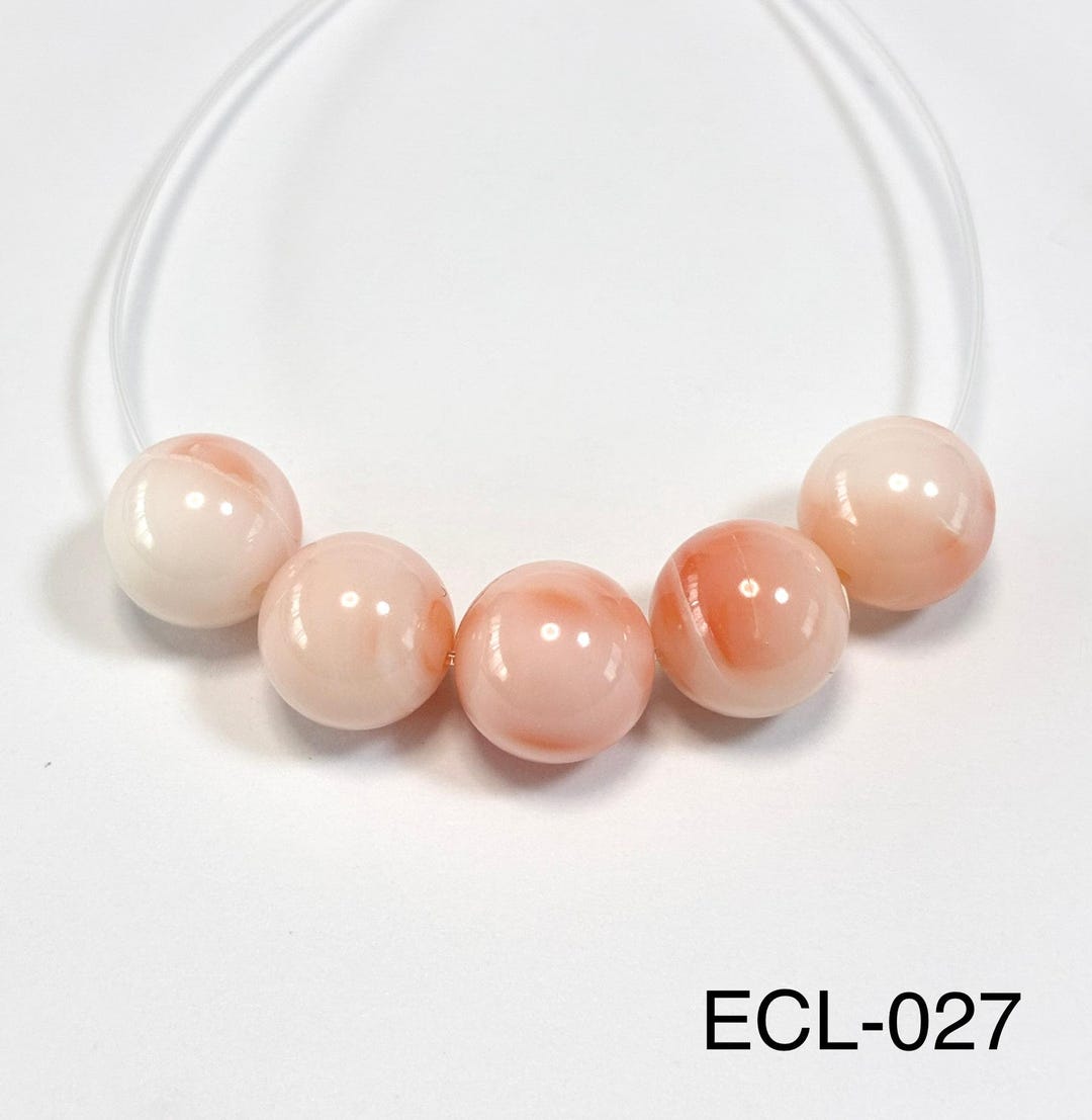 Natural Pink/orange Color Deep-sea Coral Round Beads, 9.3-9.4mm ...