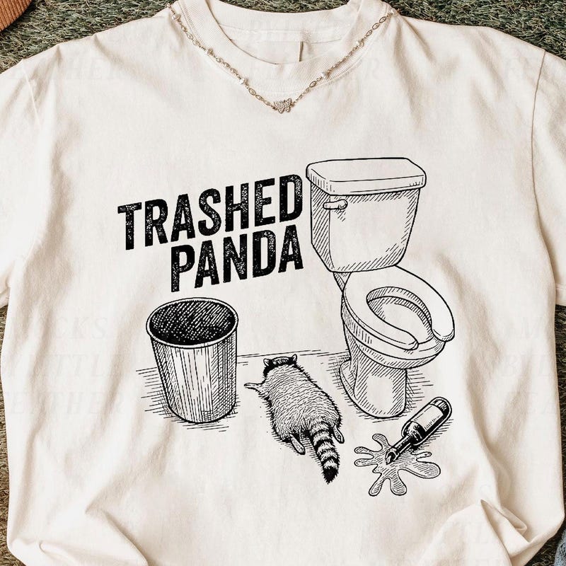 Trashed Panda Tshirt - Etsy UK