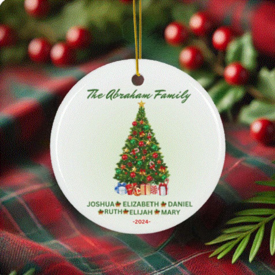 Personalized Family Christmas Ornament 2024 | Custom Family Name Tree ...
