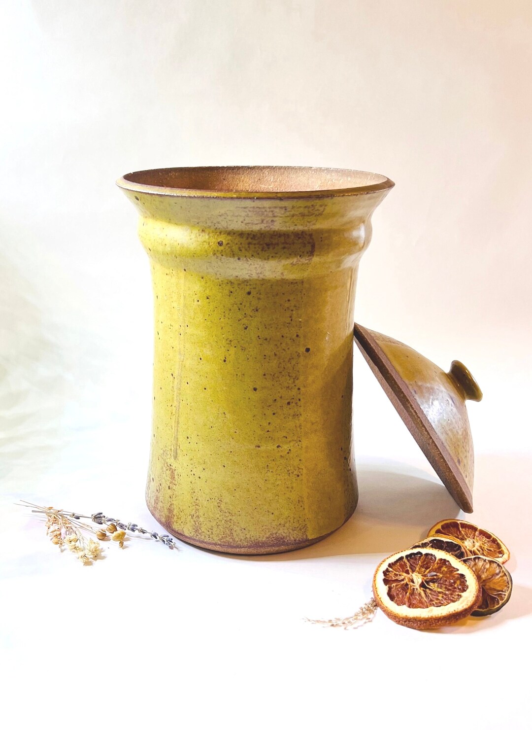 Vintage Lidded Ceramic Jar Canister Fermenting Pot Studio Art Pottery ...