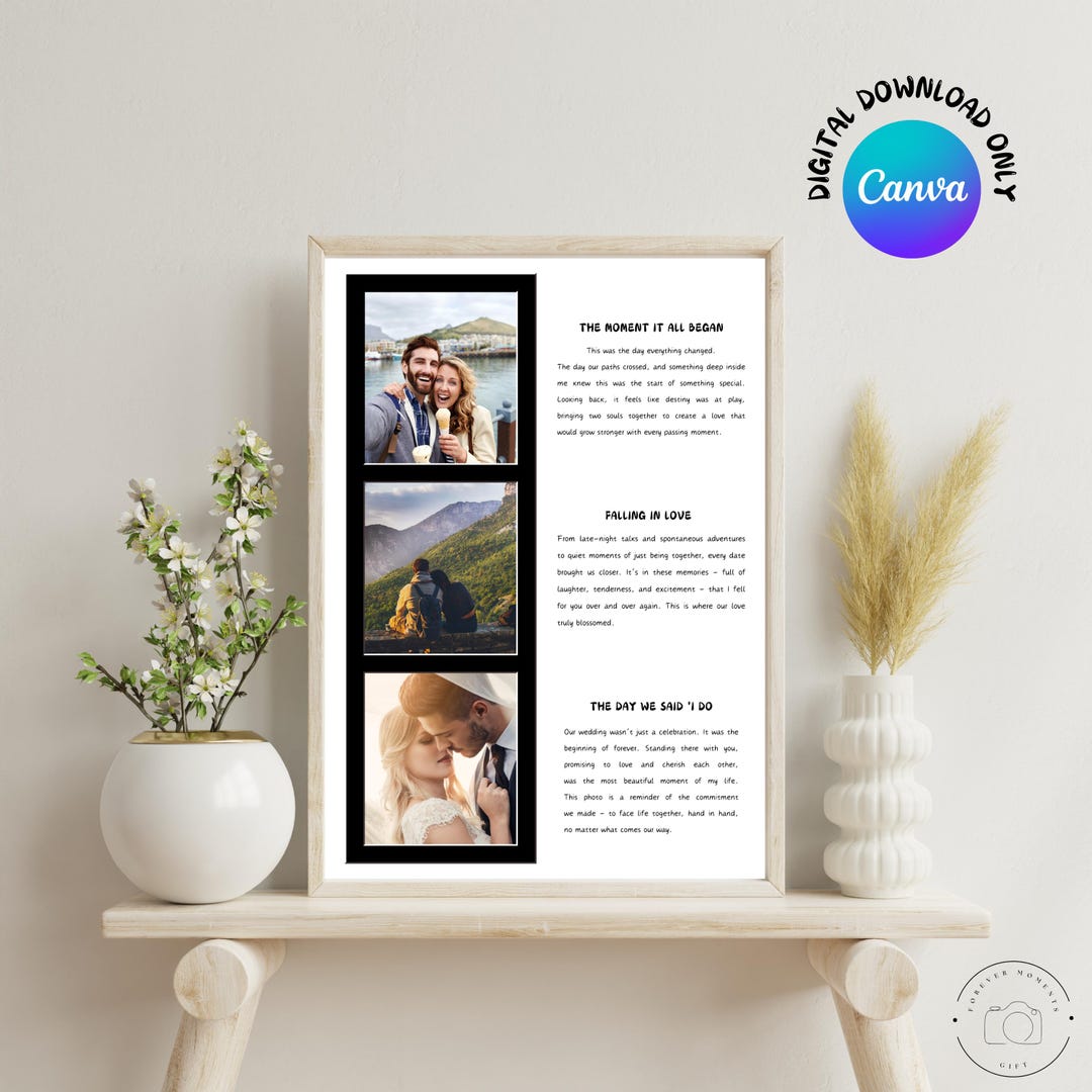 Customizable Canva Template Romantic Photo Collage With Captions ...