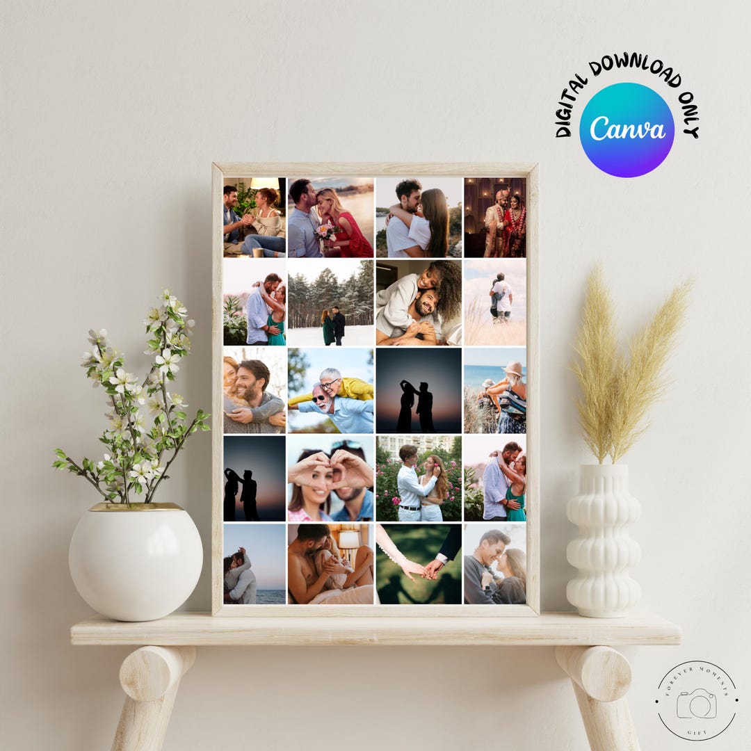 Customizable Love Photo Collage | Digital Download | Canva Template ...