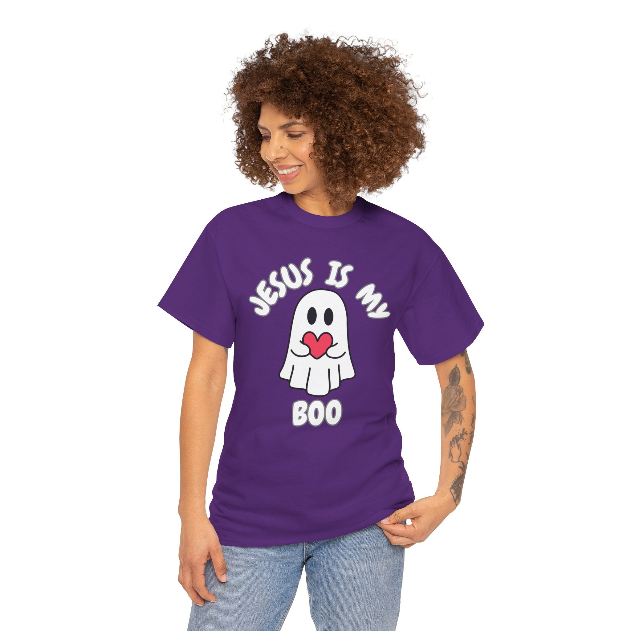 Halloween Christian Tee, Jesus is My Boo Shirt, Ghost Heart Christian ...