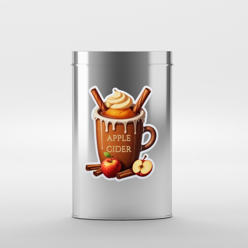 Autumn Fall Apple Cider Kiss-cut Stickers for Laptop, Water Bottle ...