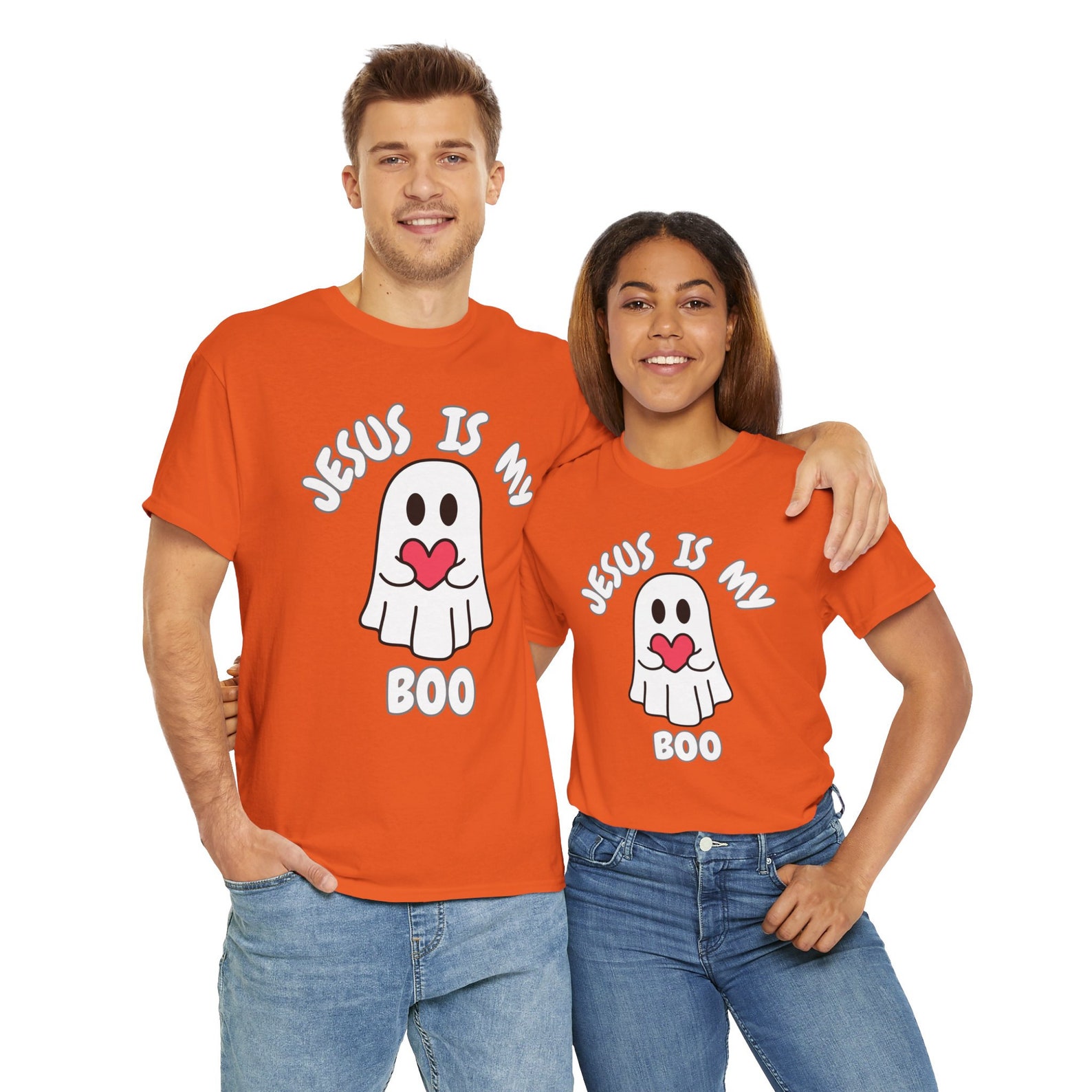 Halloween Christian Tee, Jesus is My Boo Shirt, Ghost Heart Christian ...