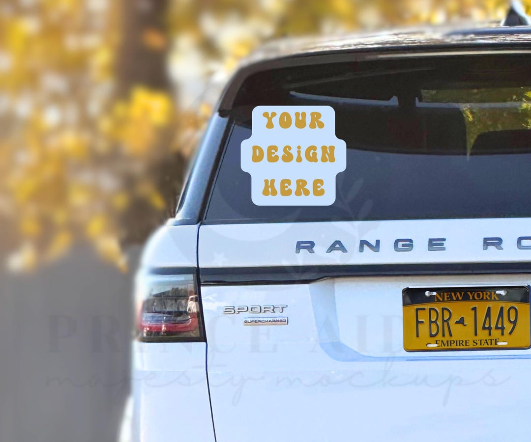 Real Car Sticker Mockup, Vinyl Decal Mockup, Rear Window Mockup for ...