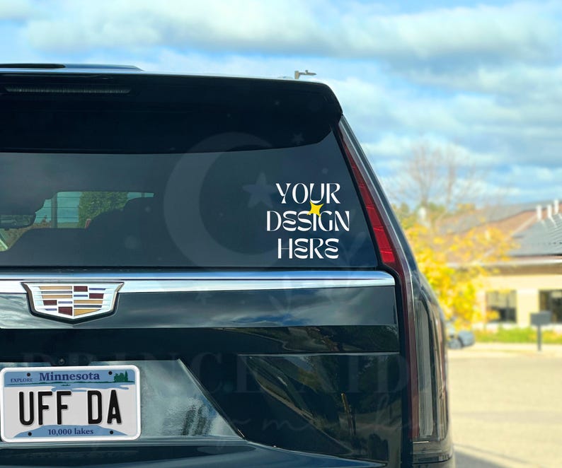 Car Sticker Mockup, Vinyl Decal Mockup, Rear Window Mockup for Decal ...