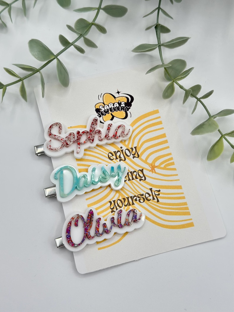 Personalized Name/word Hair Clips, Custom Letters Hair Clip, Name Girl ...
