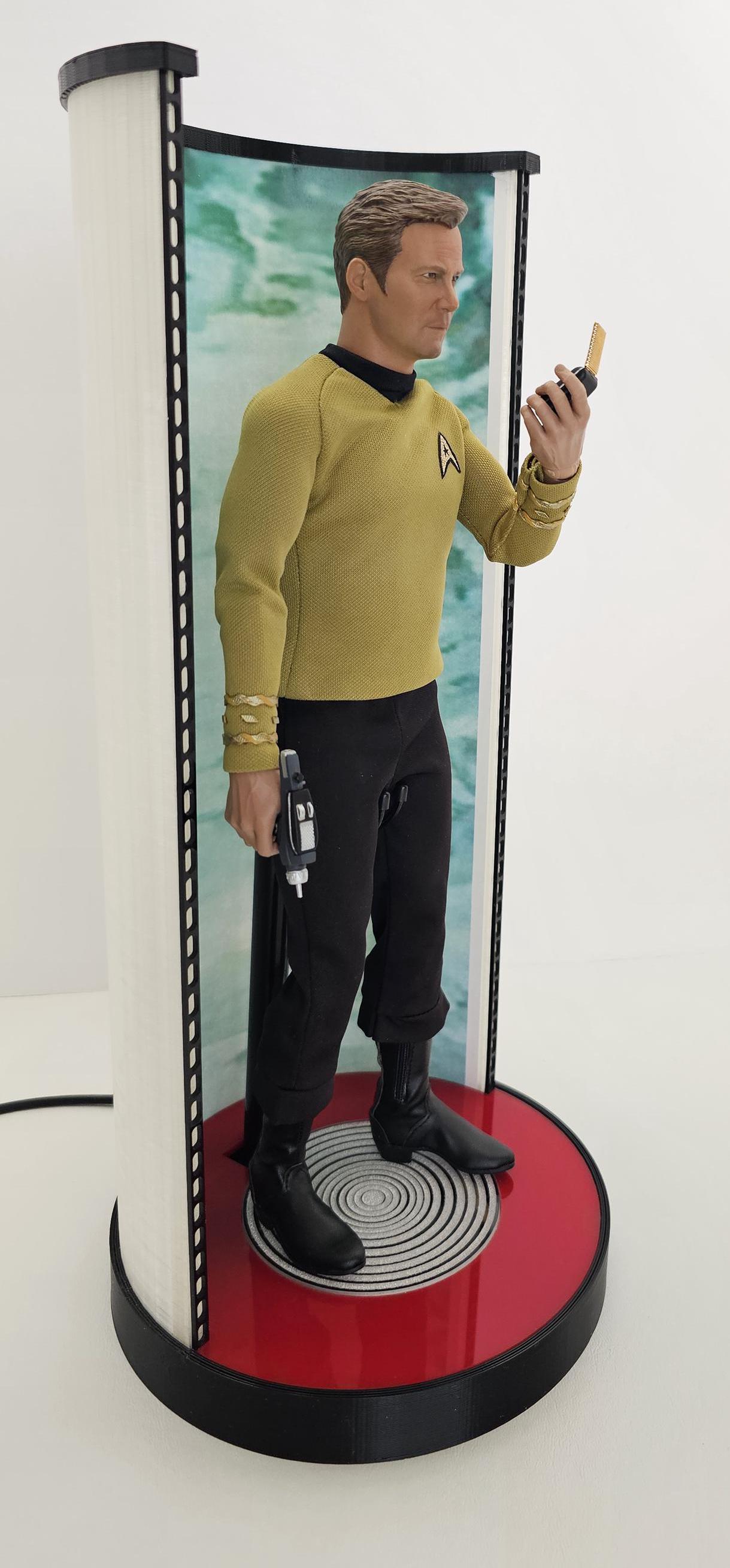 TOS Single Lighted Transporter Display for Sixth 1:6 Scale Figures Qmx ...