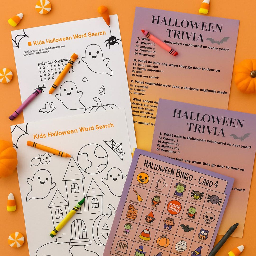 Kids Halloween Party Pack | Printable Games, Coloring Pages, Bingo ...
