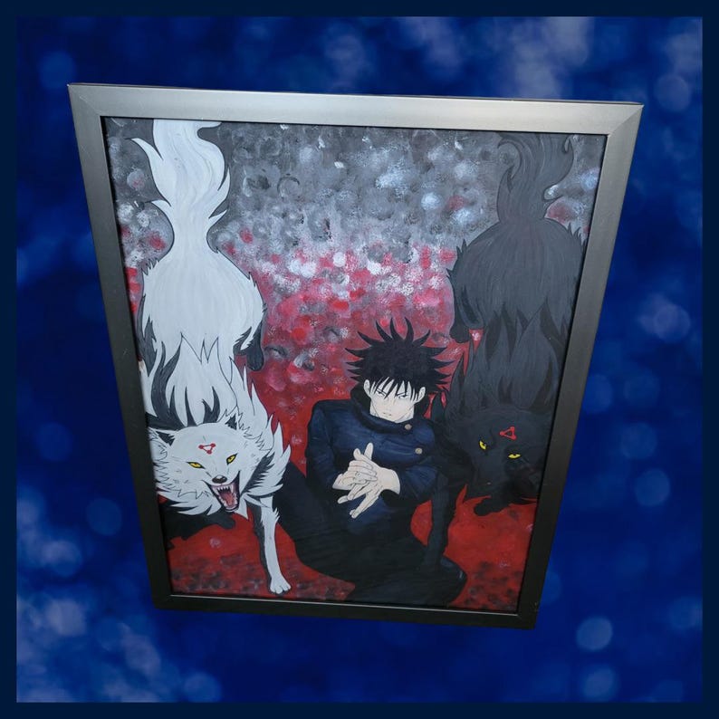 Megumi Fushiguro, JJK, Jujutsu Kaisen, Divine Dogs, Acrylic Painting ...