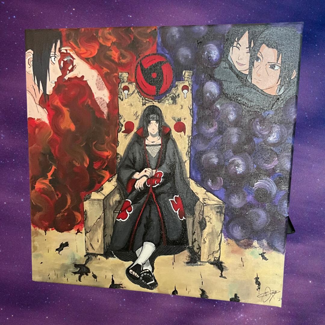 Itachi Uchiha From Naruto, Anime Inspired Acrylic Canvas Painting Wall ...