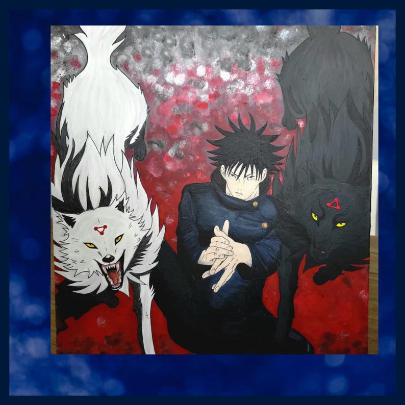 Megumi Fushiguro, JJK, Jujutsu Kaisen, Divine Dogs, Acrylic Painting ...